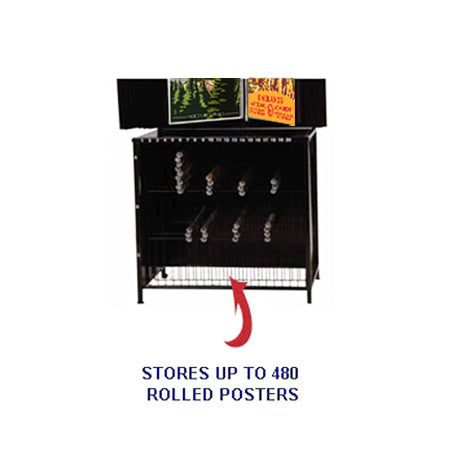 Floor Poster Display Rack +Poster Bin Storage | 30 Flip Panels 2-Sided ...