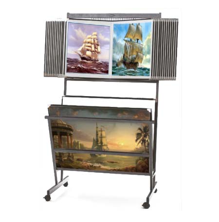 Euro-Design Swinging Panels Floor Stand | Combo Art Rack Display + Bin ...